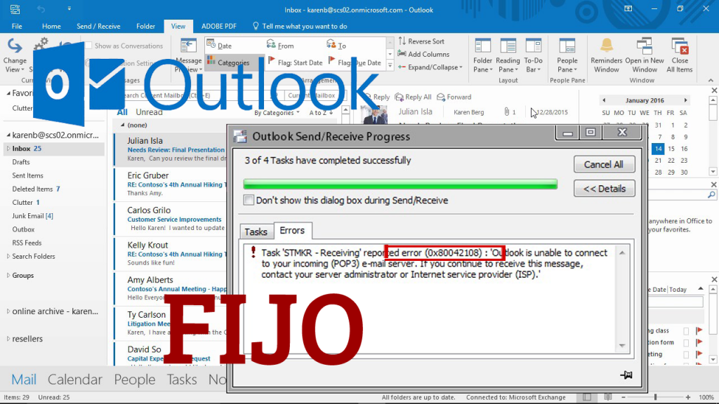 Cómo corregir el error de Outlook 0x80042108?