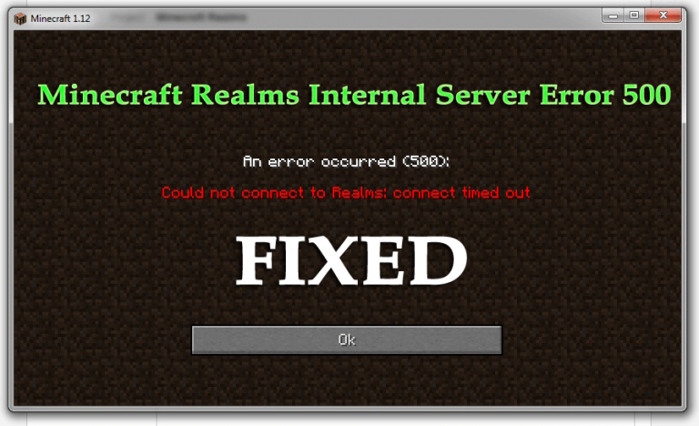 Fijar Minecraft Realms interno del servidor Error 500 [100% resuelto]