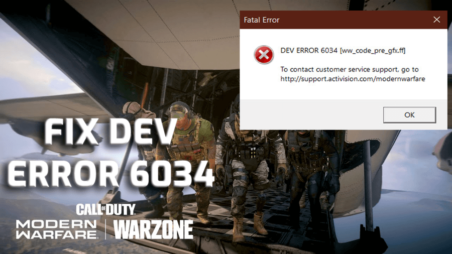 ¿Cómo reparar el error 6034 de COD Dev en Xbox One / PC / PS4 / PS5?