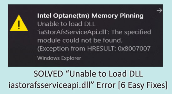 SOLUCIONADO "No se puede cargar la DLL iastorafsserviceapi.dll" Error ...